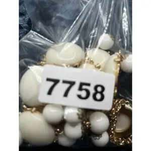 Unbranded | Jewelry | White Cabochon Disc Beaded Statement Drop ...